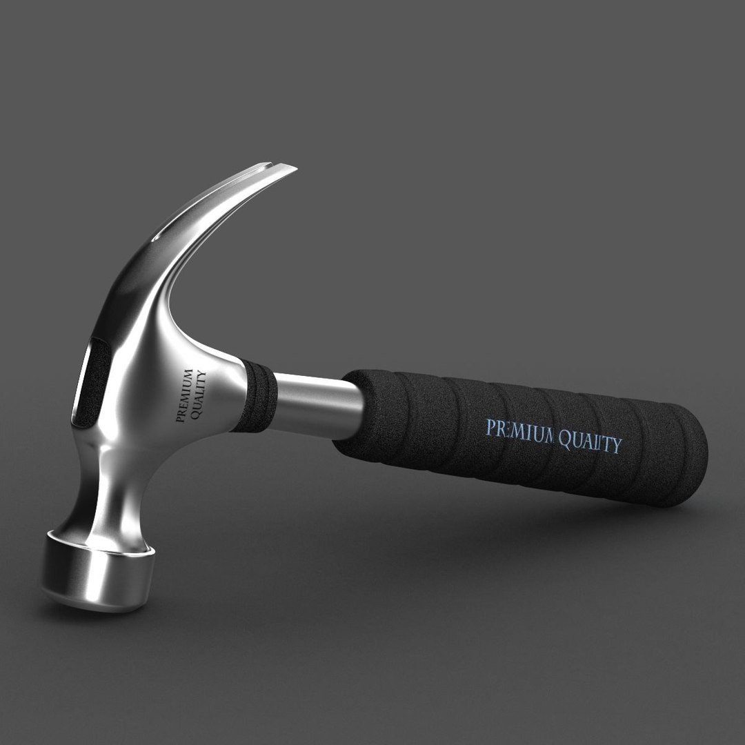 3d Hammer Realistic Metal Model