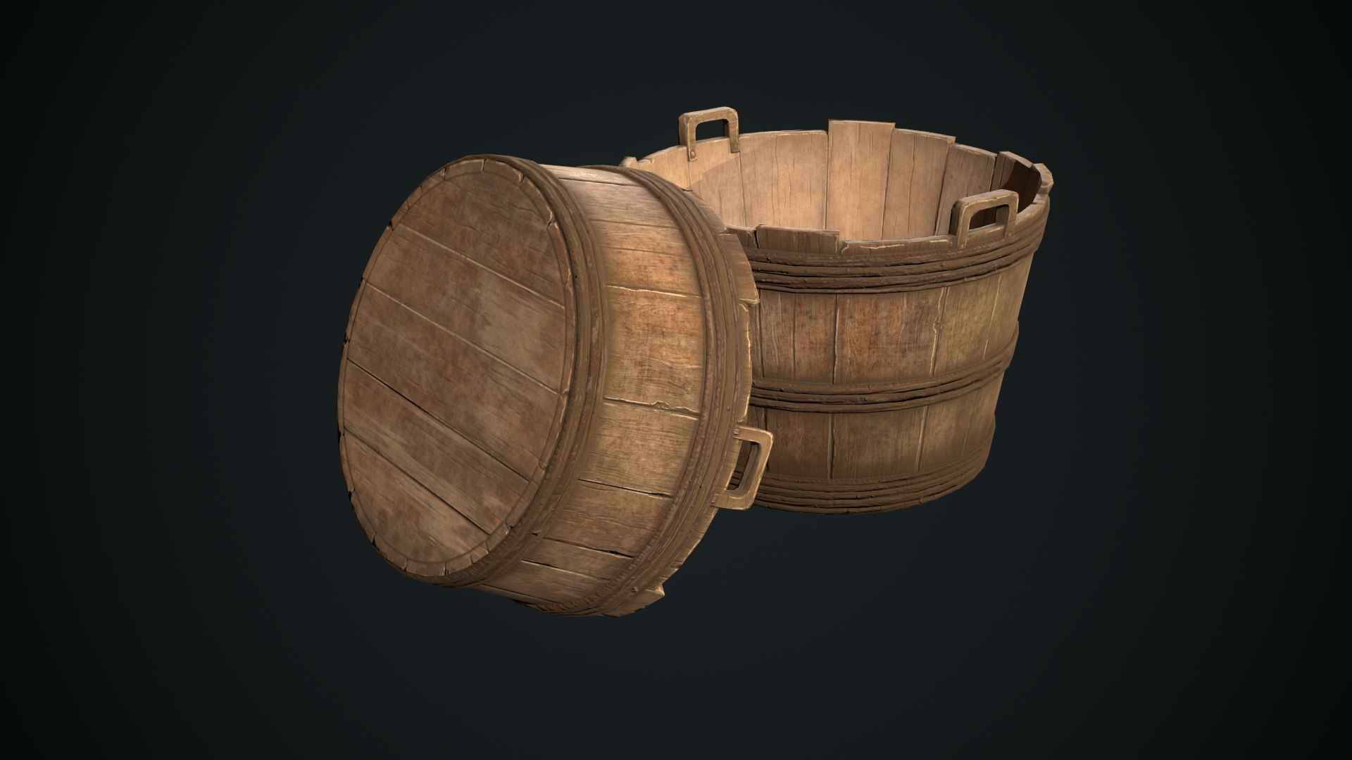 3D Wooden Wash Pail - TurboSquid 1939708