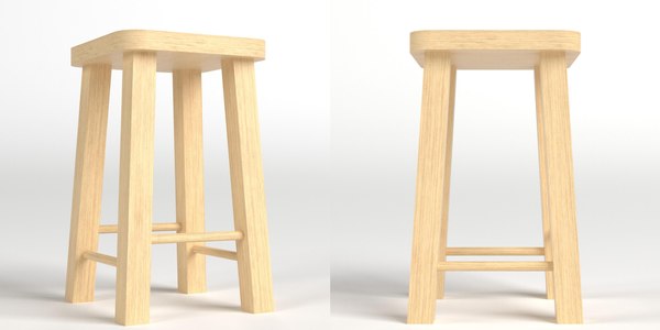 3D wooden stool model - TurboSquid 1397252