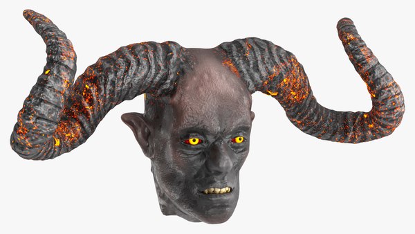 3D Demon Head with Horns - TurboSquid 1942263