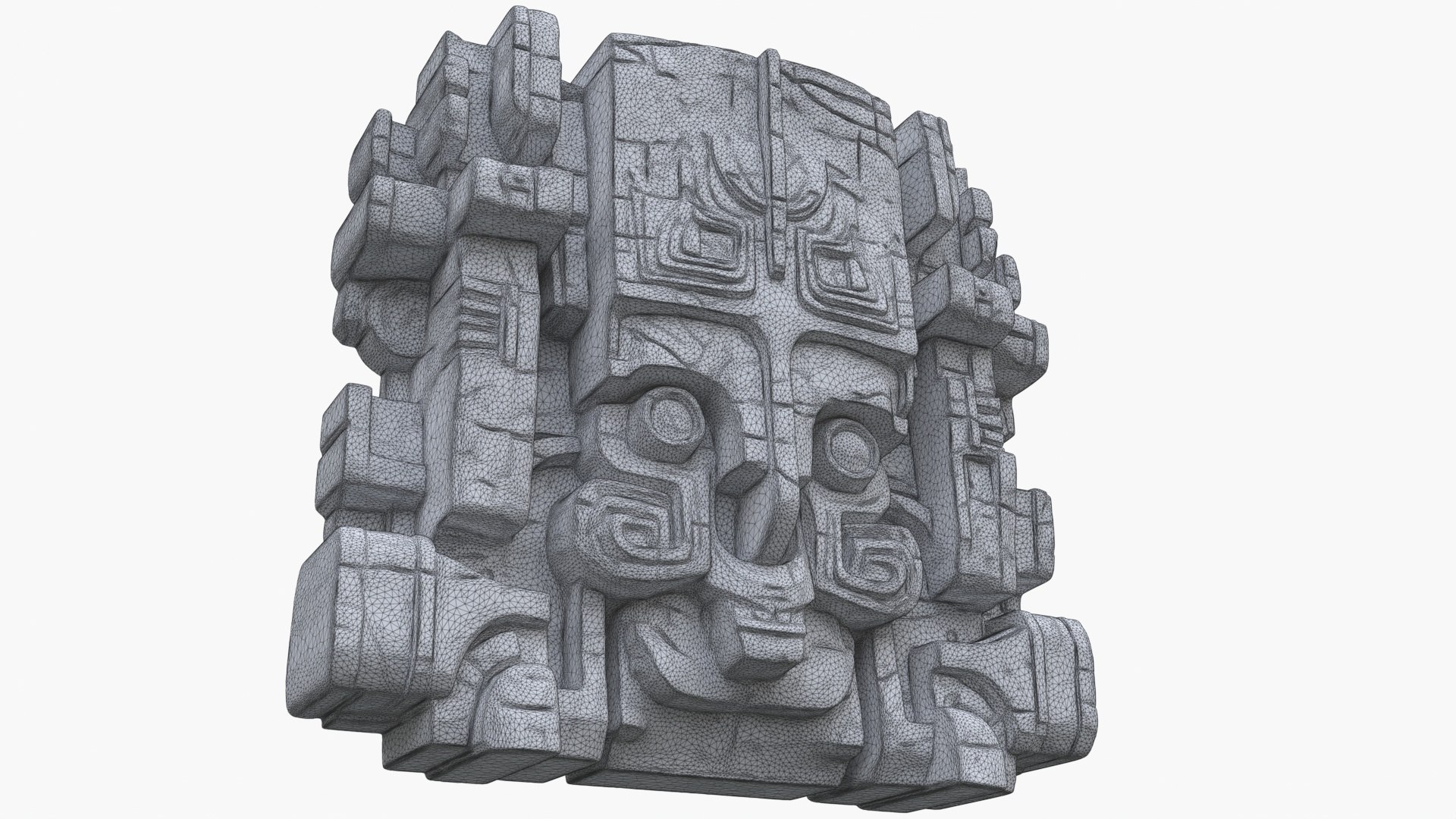 3D Aztec Stone Head 2 - TurboSquid 2196550
