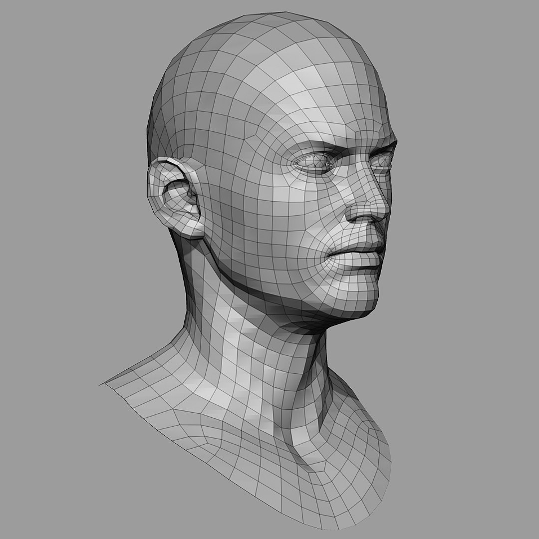 Male Head Realtime Res 3d Max