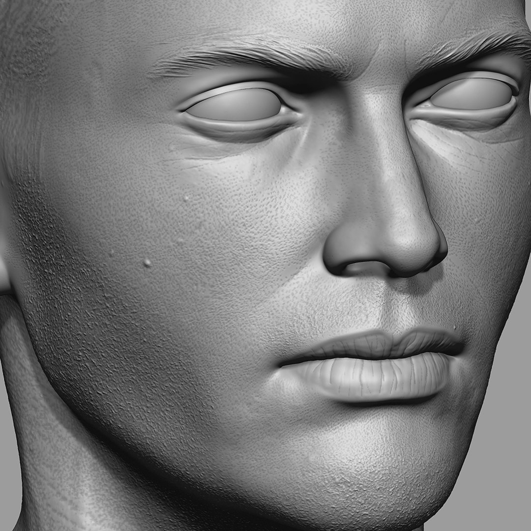 Male Head Realtime Res 3d Max