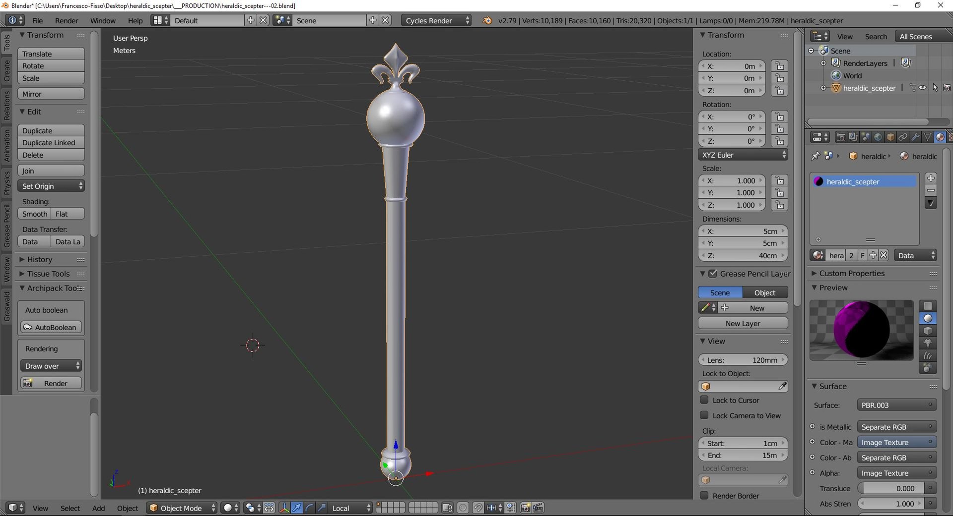 Heraldic Scepter 3D Model - TurboSquid 1424333