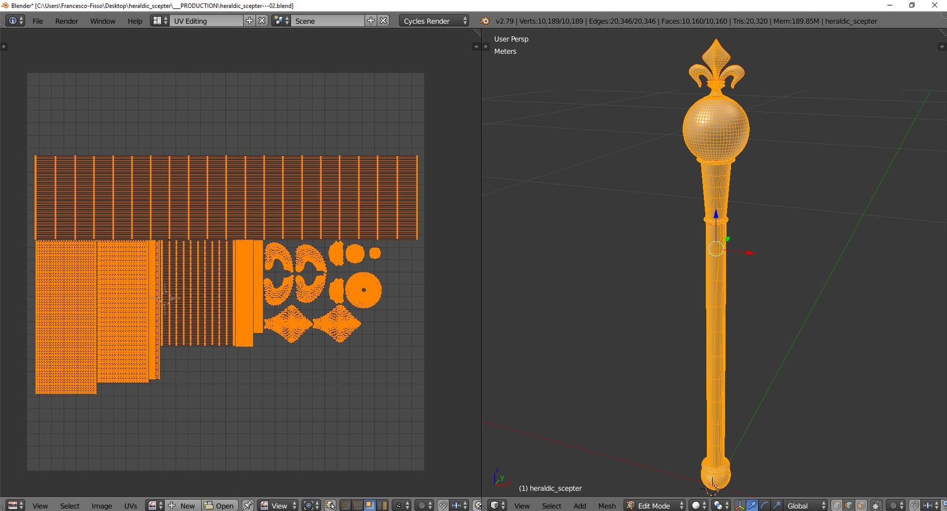 Heraldic Scepter 3D Model - TurboSquid 1424333