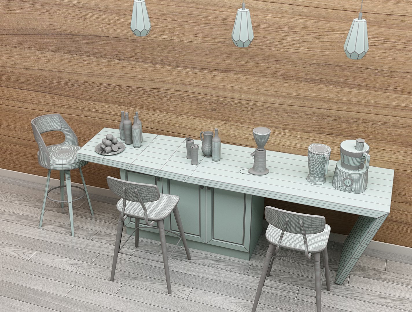 Bar table 3D model - TurboSquid 1455257