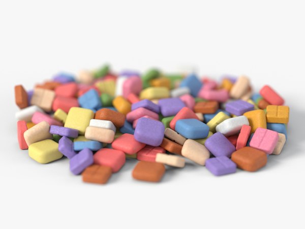 modelo 3d Juego de pastillas cuadradas con 4K PBR tex y variaciones de ...