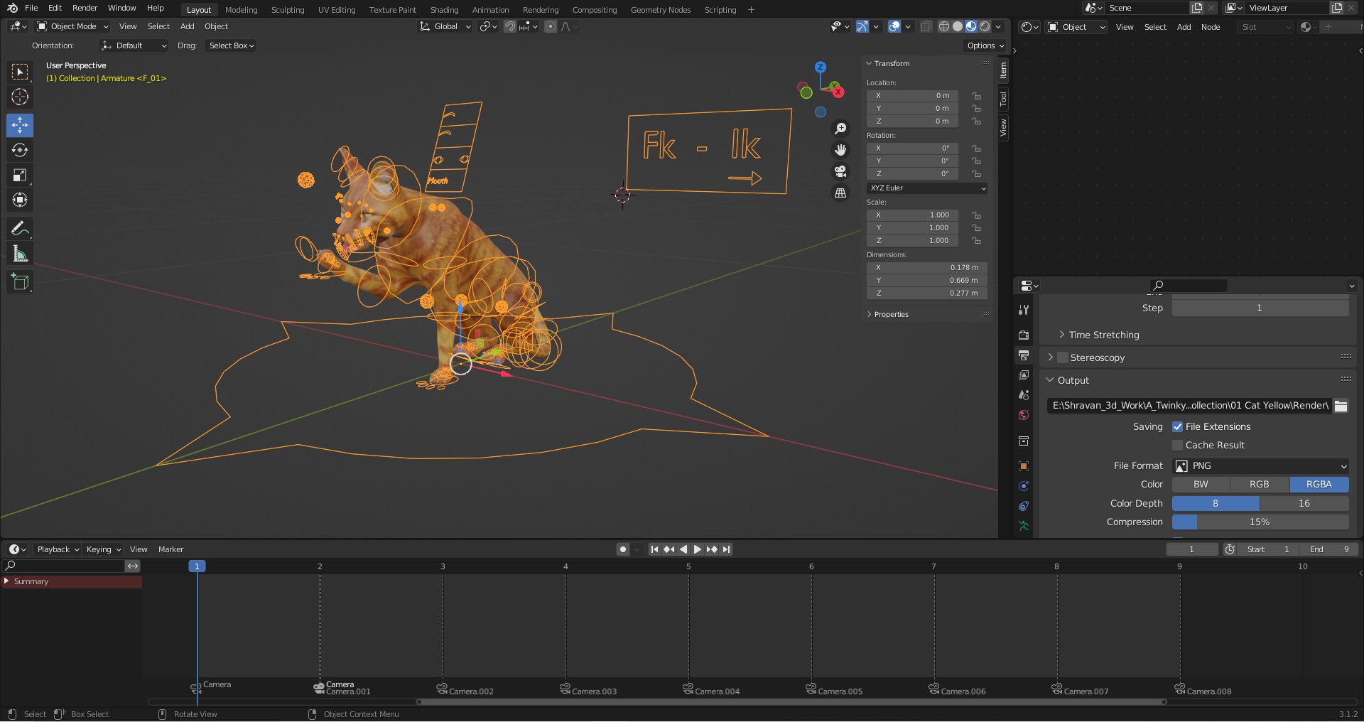 Cat Yellow V3 Rigged And Animated Model - TurboSquid 1982453