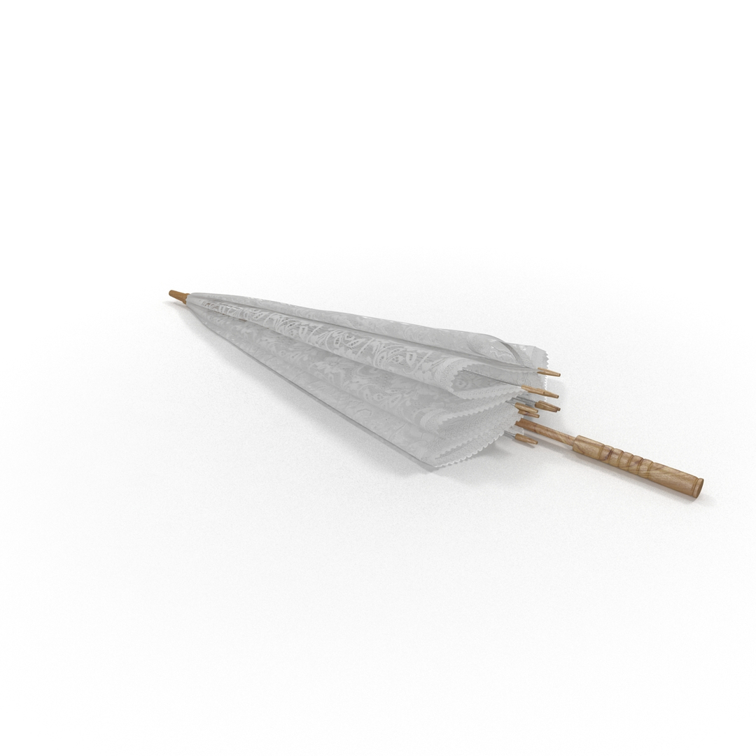 Lace Sun Parasol Folded C4d