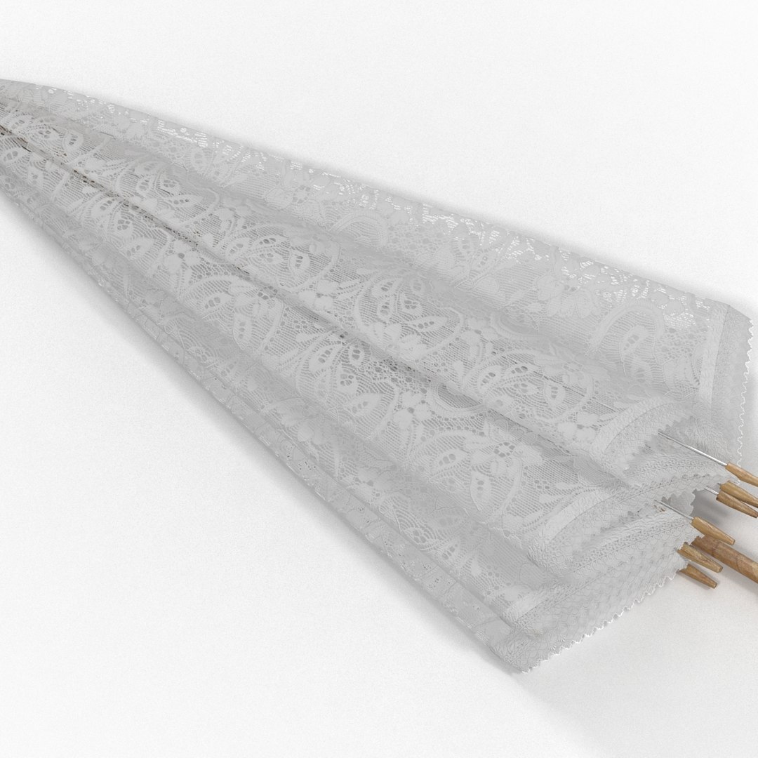 Lace Sun Parasol Folded C4d
