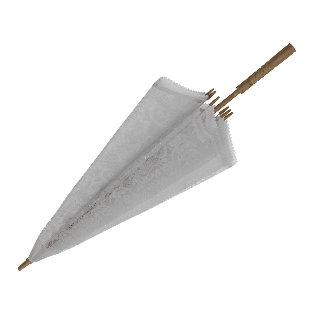 Lace Sun Parasol Folded C4d