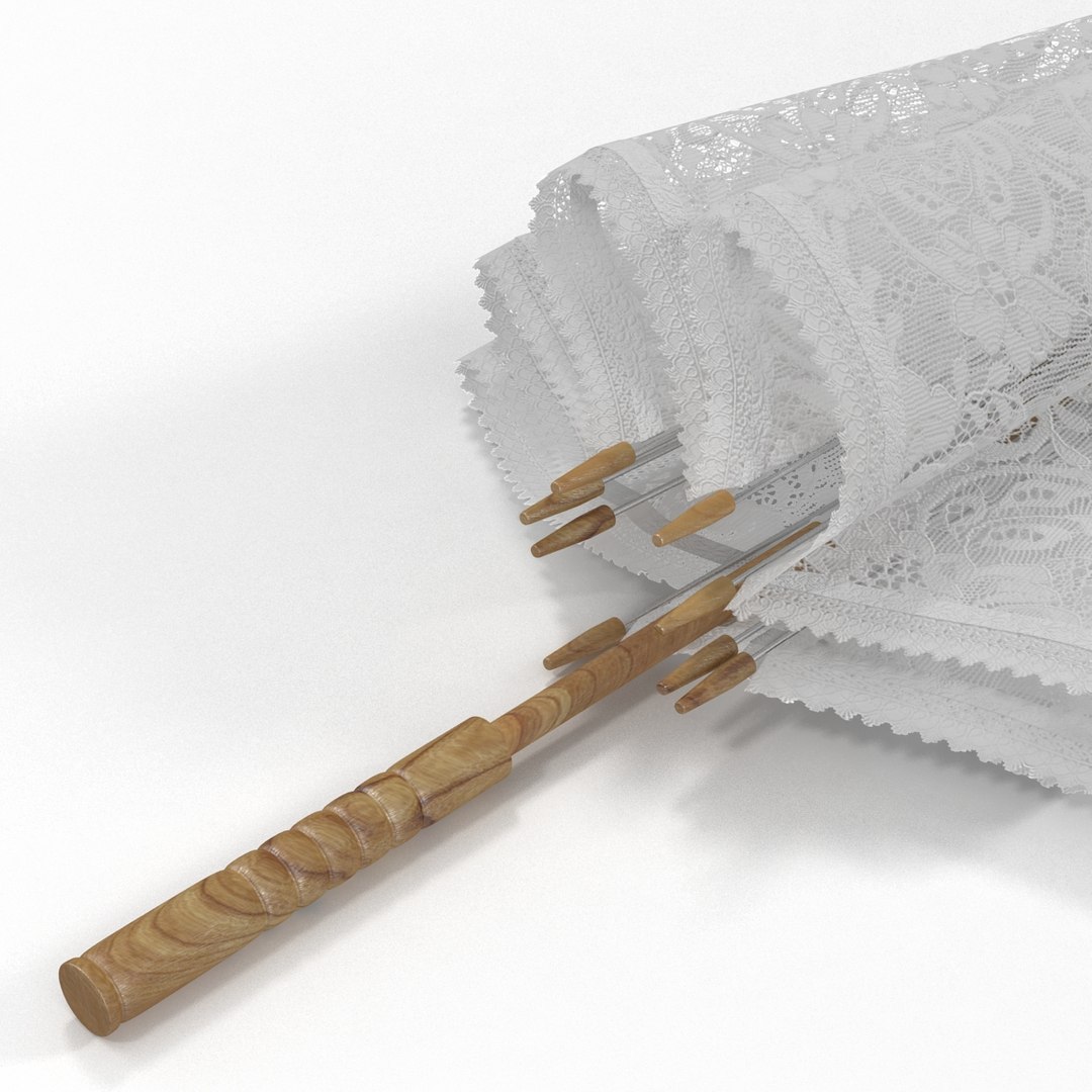 Lace Sun Parasol Folded C4d
