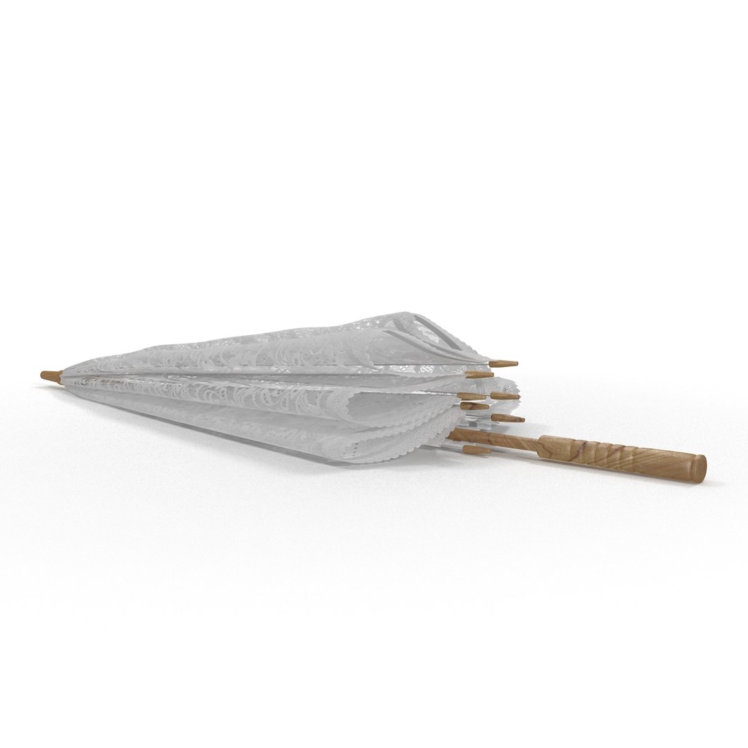 Lace Sun Parasol Folded C4d