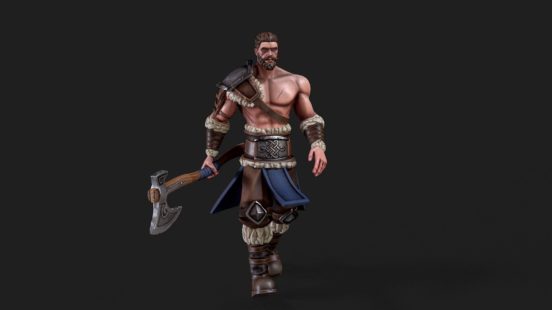 Stylized Warrior 06 - Magnus Male Fighter Fantasy Characters - Man Axe ...