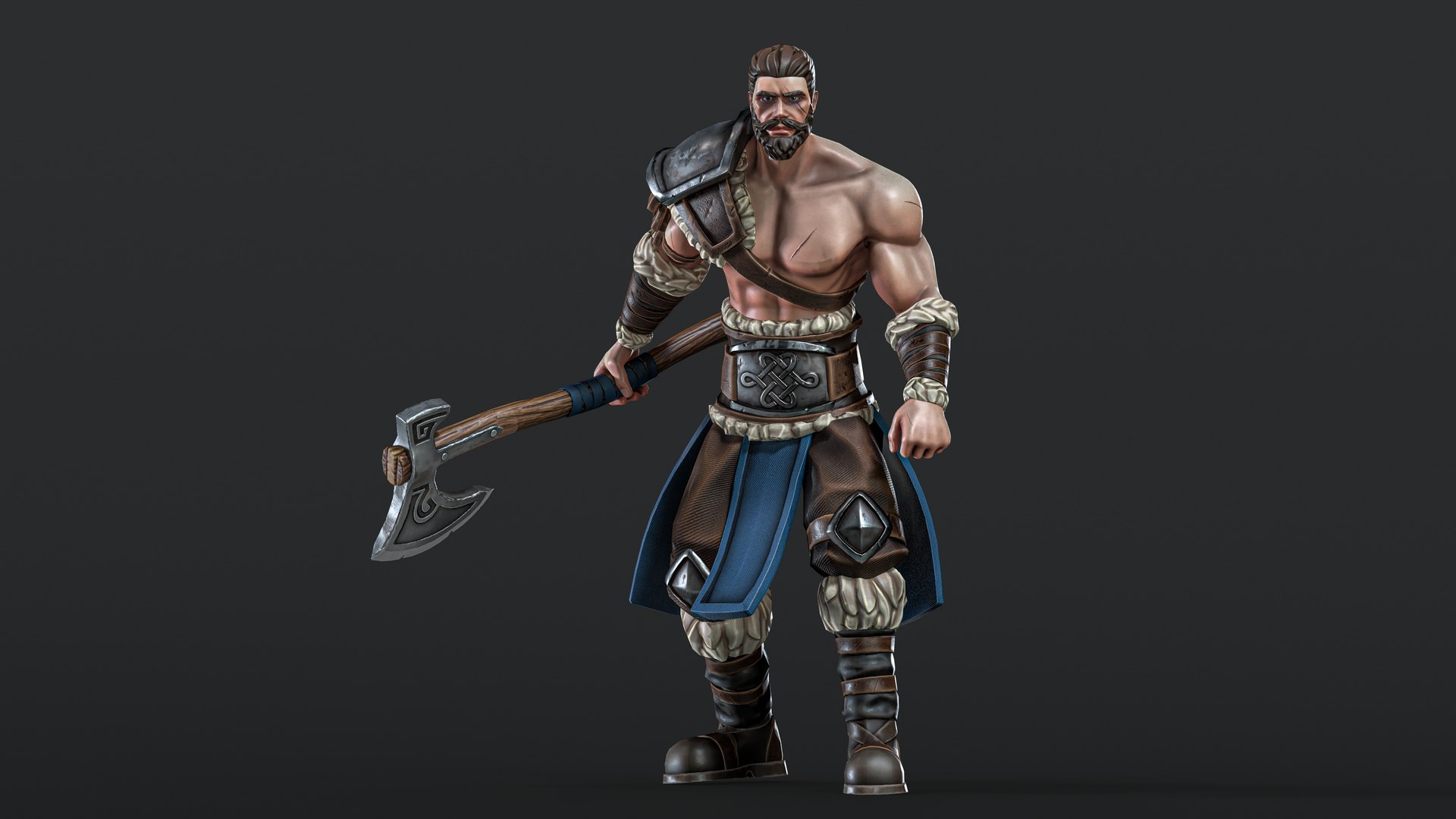 Stylized Warrior 06 - Magnus Male Fighter Fantasy Characters - Man Axe ...