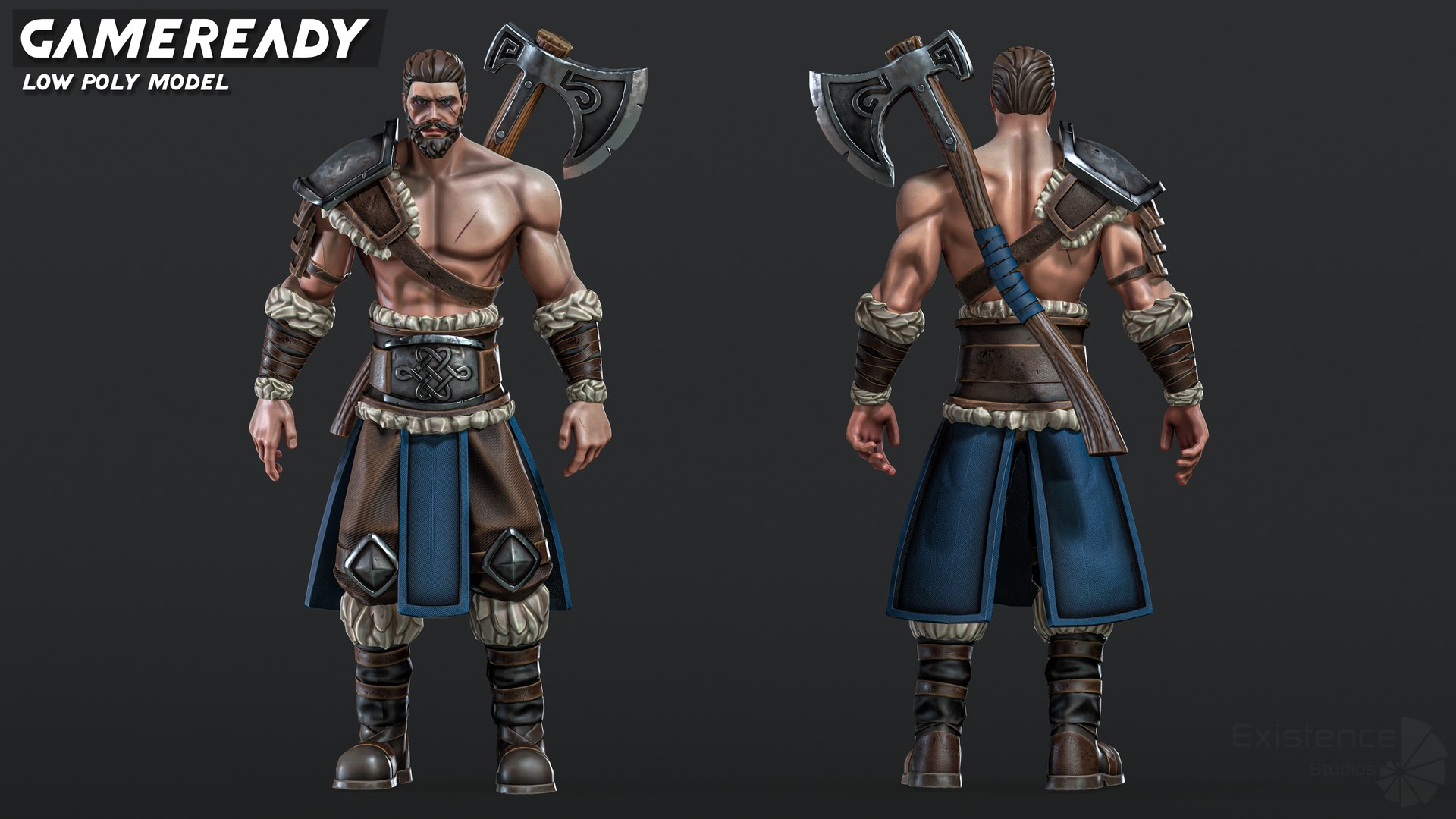 Stylized Warrior 06 - Magnus Male Fighter Fantasy Characters - Man Axe ...