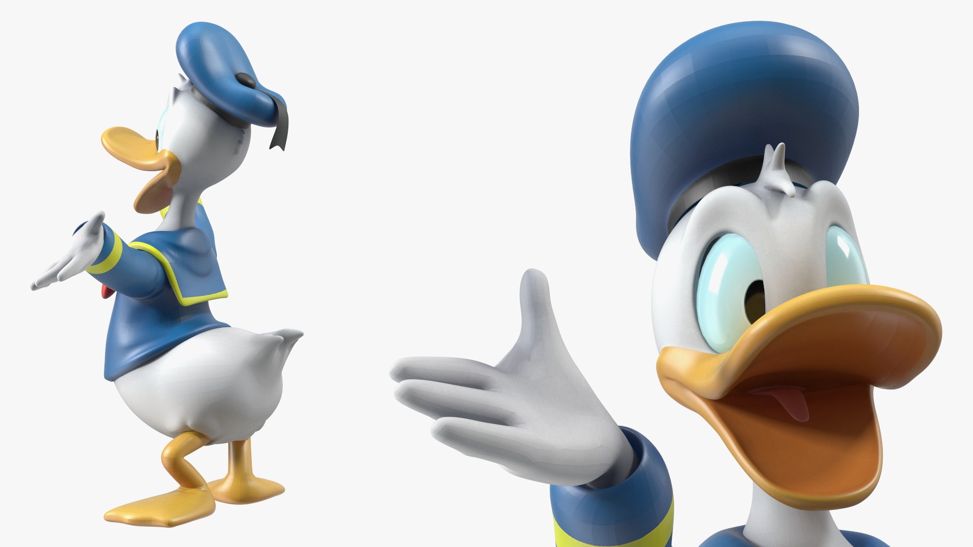Cartoon Character Donald Duck Happy Pose 3D Model - TurboSquid 2111028