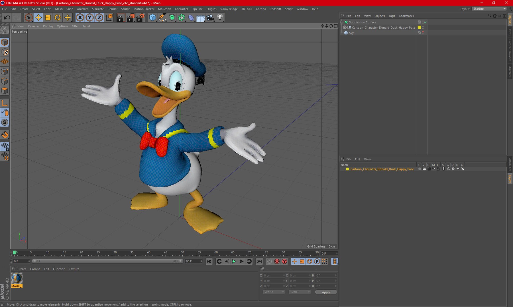 Cartoon Character Donald Duck Happy Pose 3D Model - TurboSquid 2111028