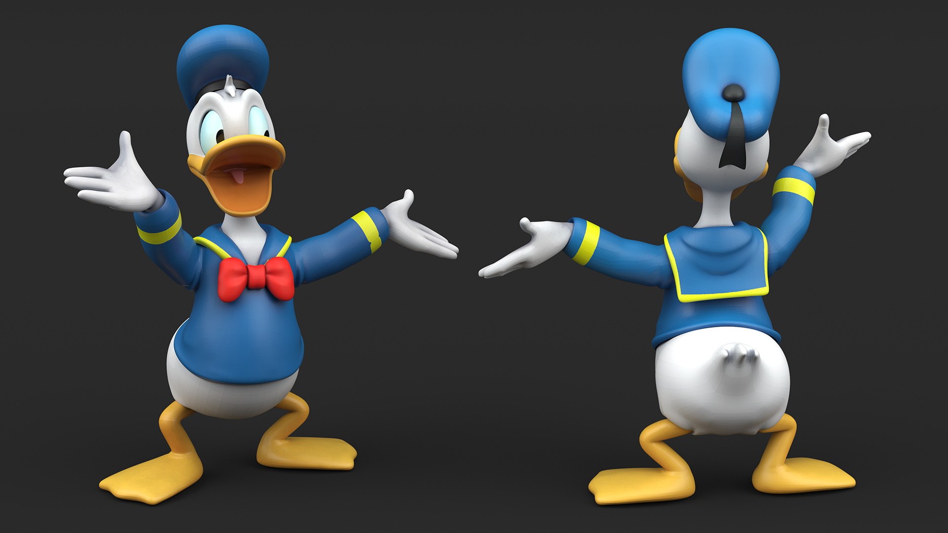 Cartoon Character Donald Duck Happy Pose 3D Model - TurboSquid 2111028