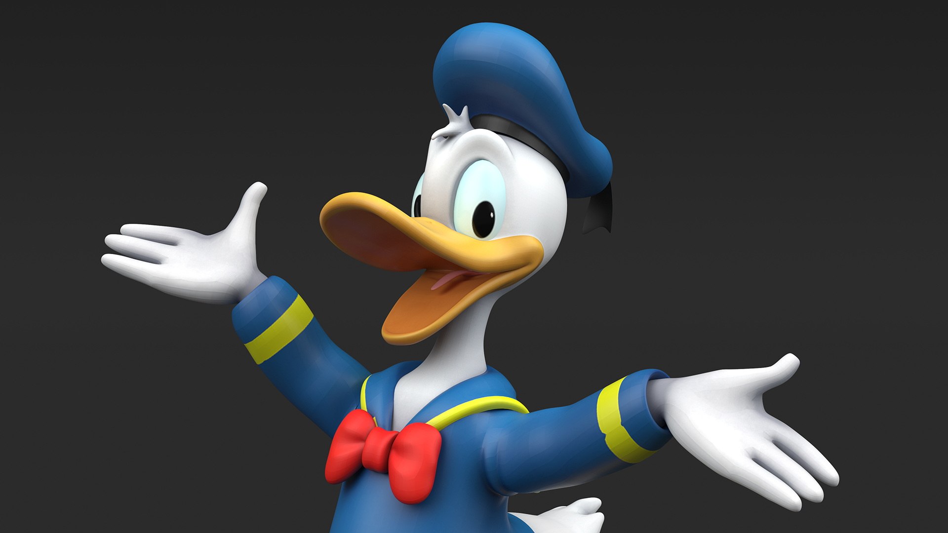 Cartoon Character Donald Duck Happy Pose 3D Model - TurboSquid 2111028