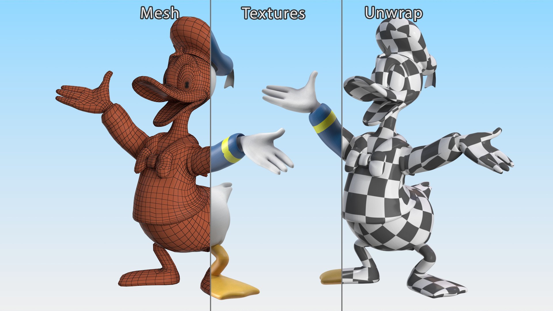 Cartoon Character Donald Duck Happy Pose 3D Model - TurboSquid 2111028
