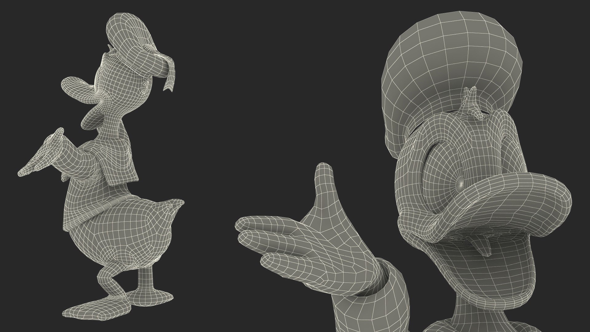 Cartoon Character Donald Duck Happy Pose 3D model - TurboSquid 2111028