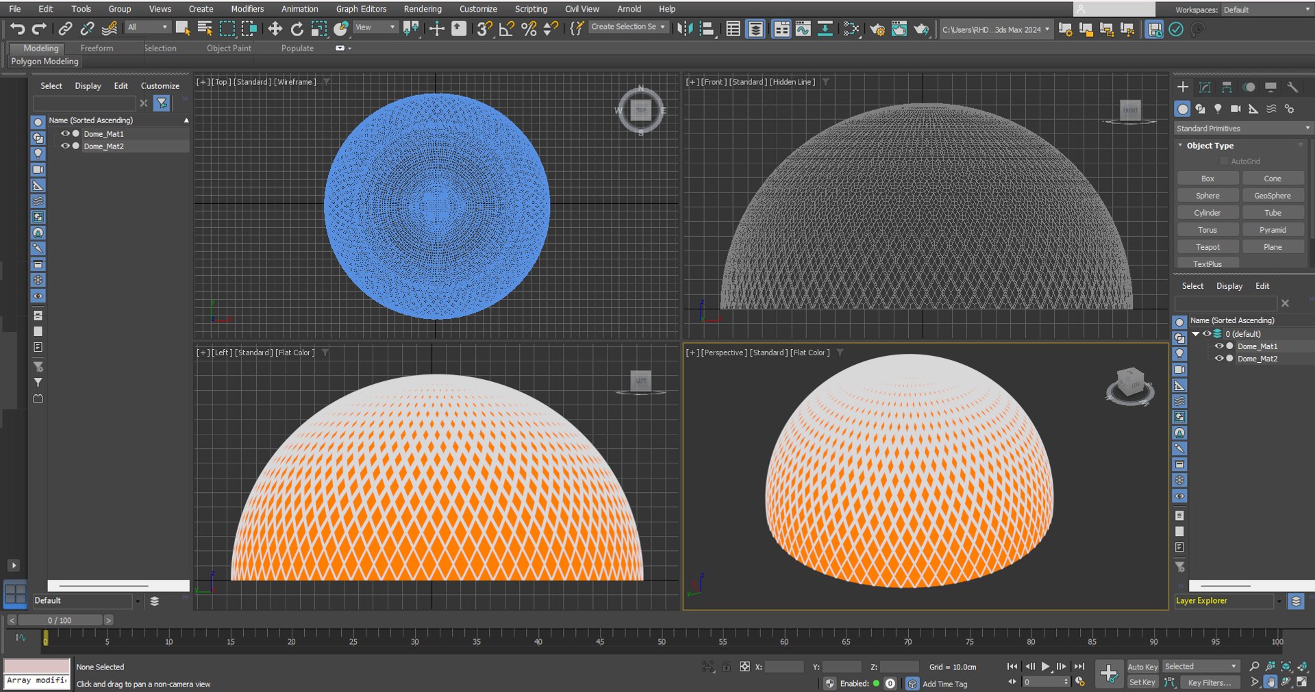 Parametric Diamond Pattern Dome 3D Model - TurboSquid 2287187