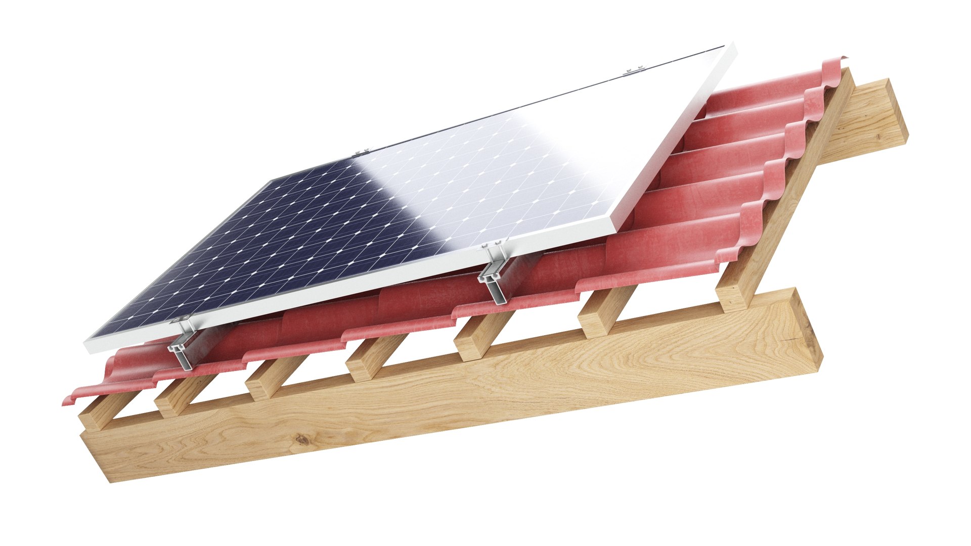 Solar Panel On Roof 3D Model - TurboSquid 2351315