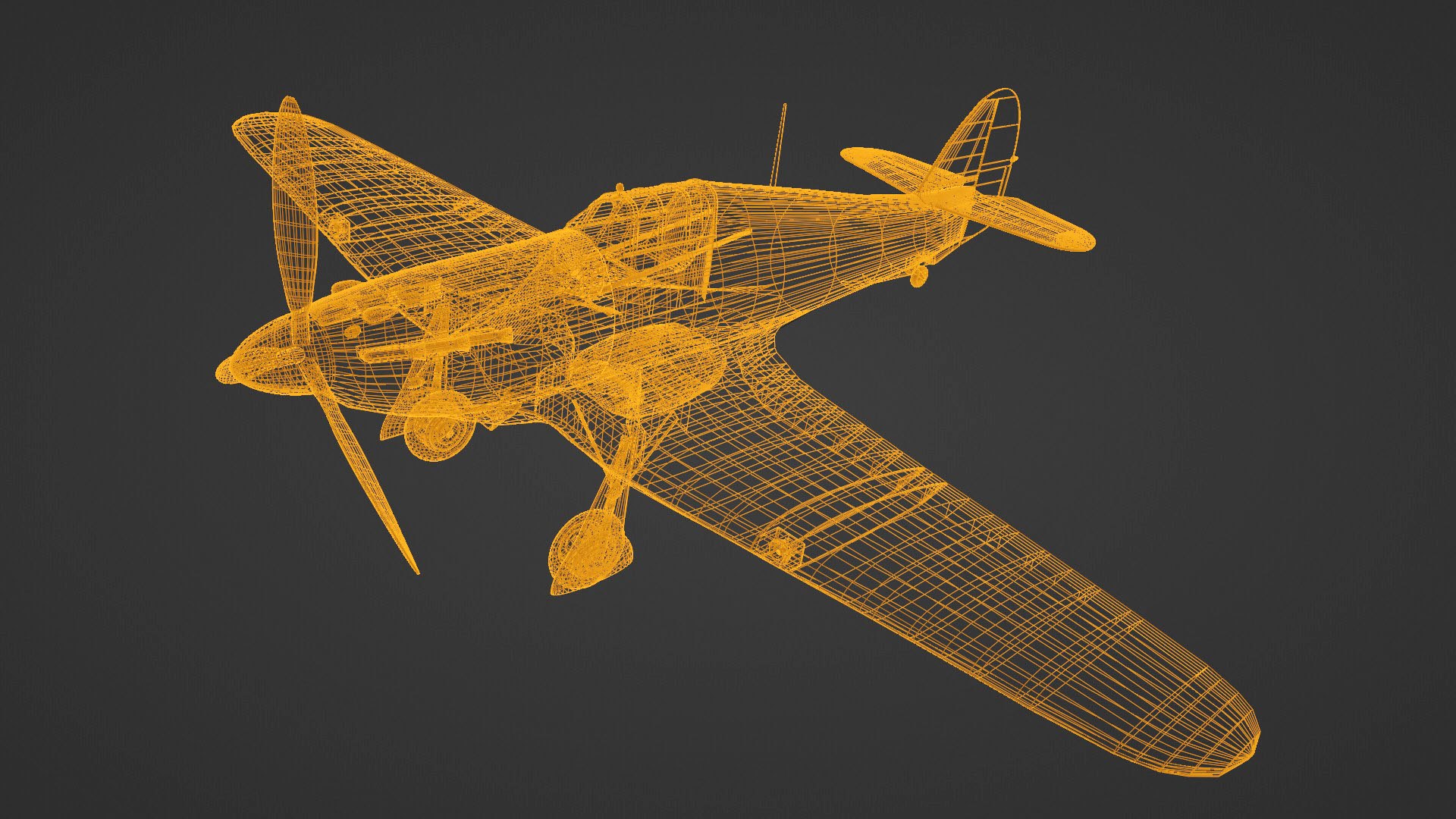 Hawker Hurricane Fighter 3d Model