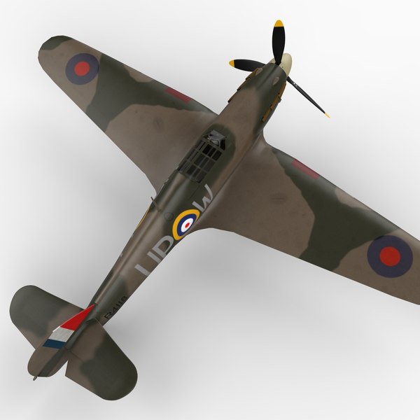 hawker hurricane fighter 3d model