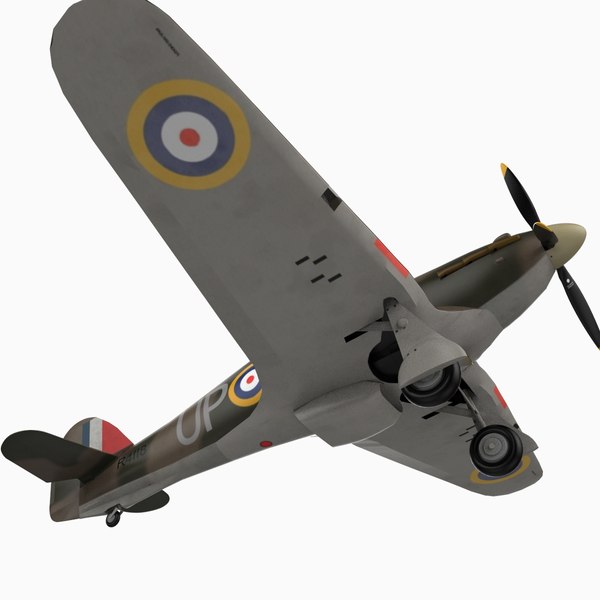 hawker hurricane fighter 3d model