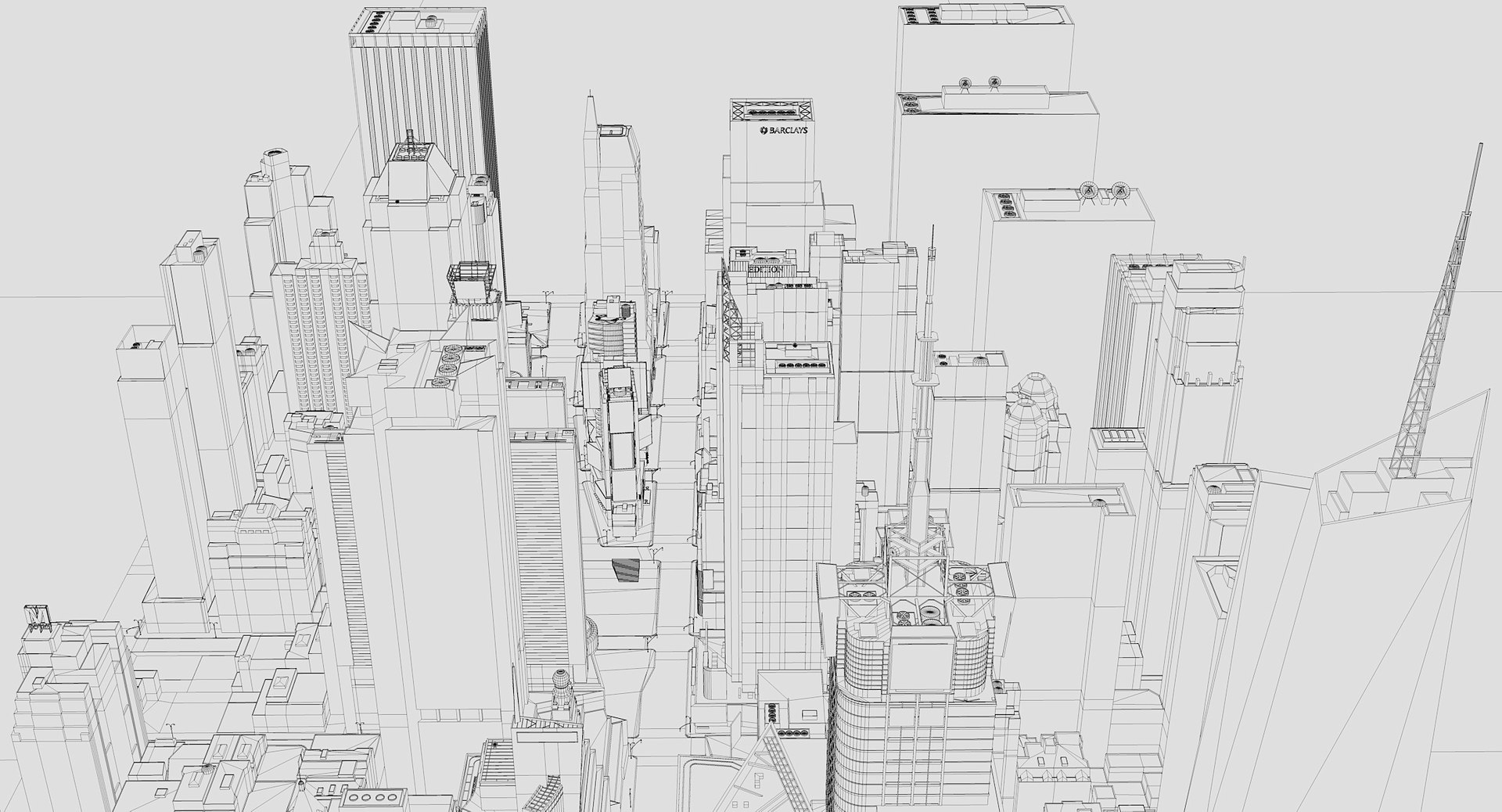 Manhattan District Times Square Low Poly 3D Model - TurboSquid 2212953