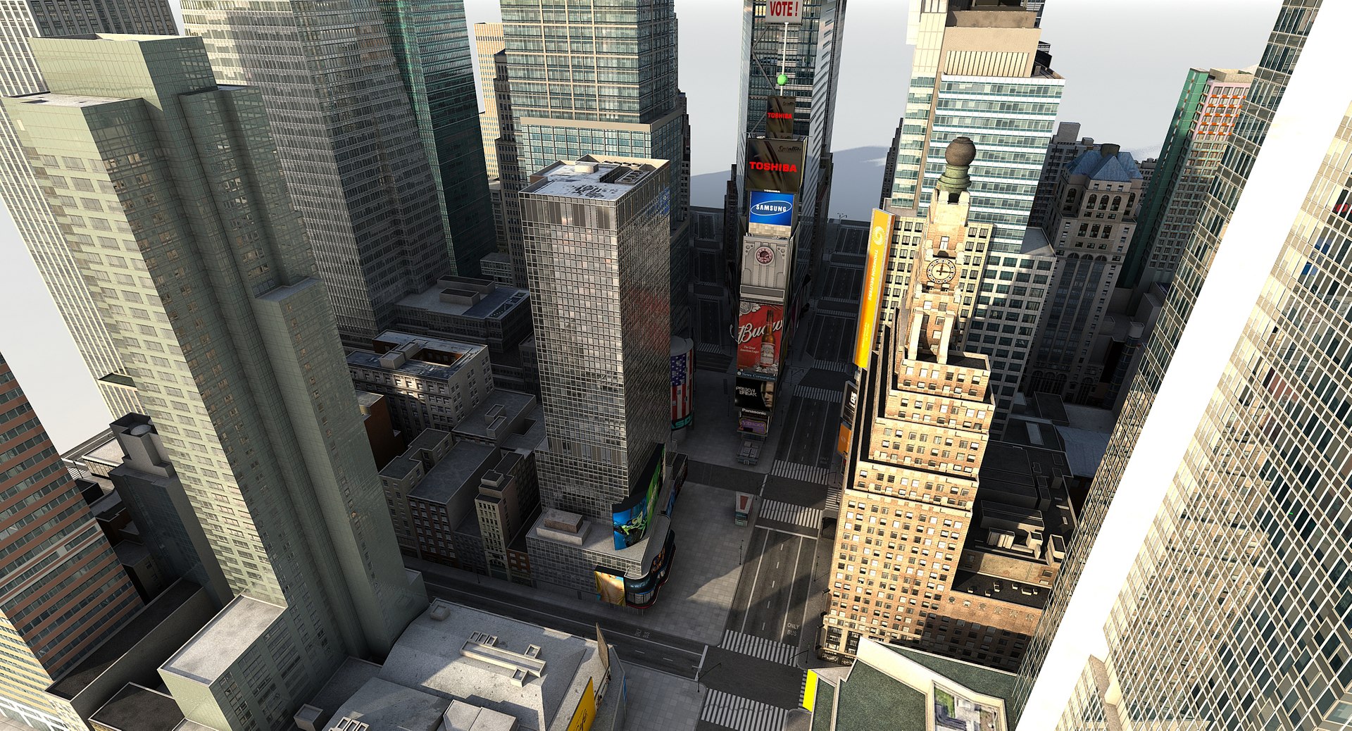 Manhattan District Times Square Low Poly 3D Model - TurboSquid 2212953