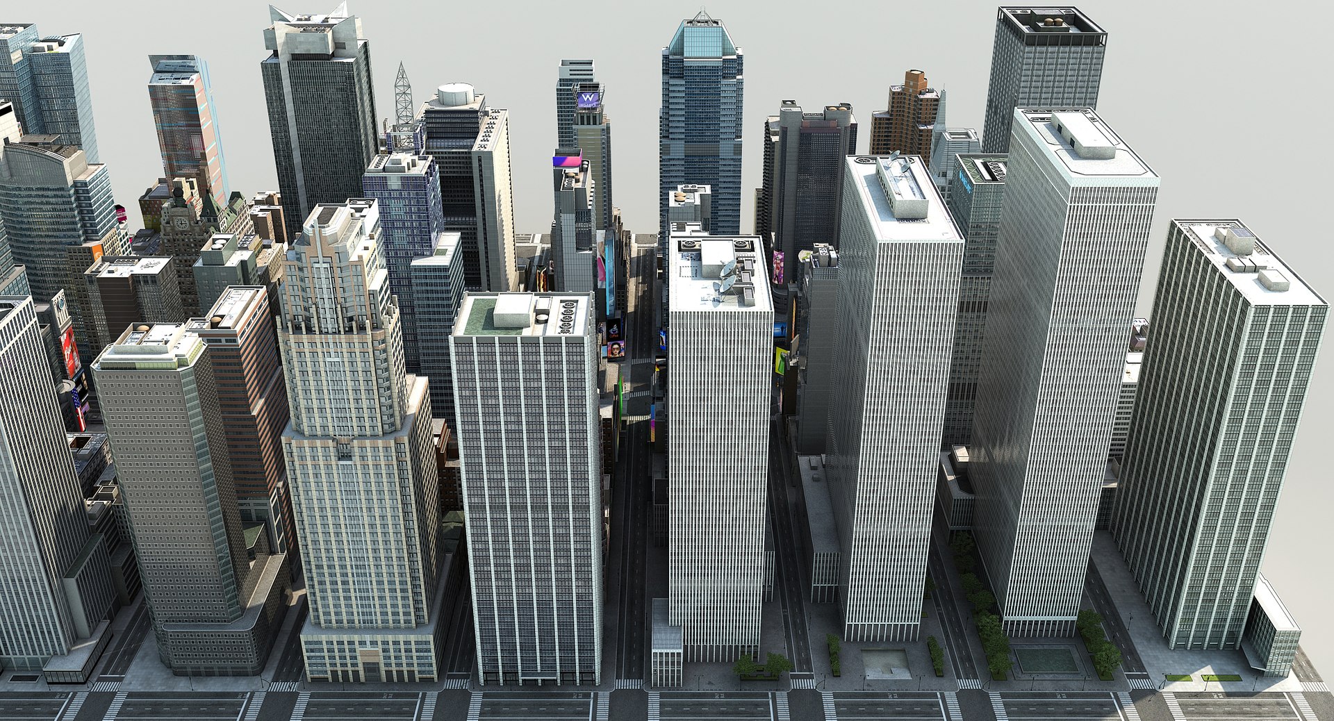 Manhattan District Times Square Low Poly 3D Model - TurboSquid 2212953