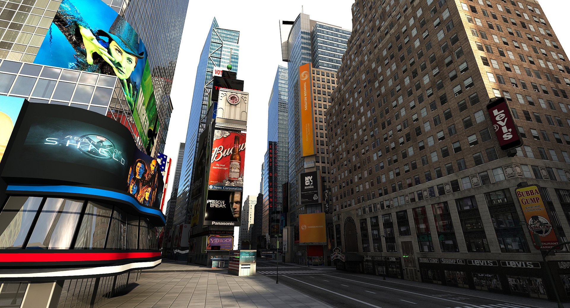 Manhattan District Times Square Low Poly 3D Model - TurboSquid 2212953