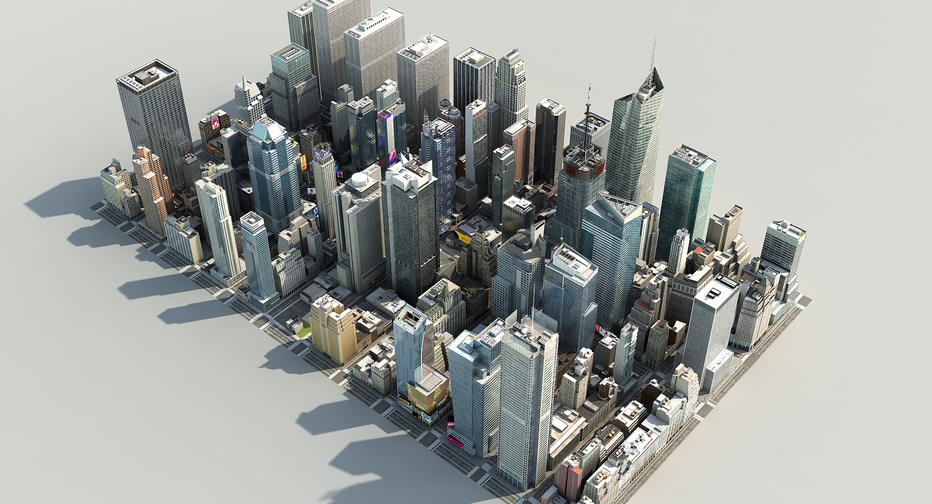 Manhattan District Times Square Low Poly 3D Model - TurboSquid 2212953