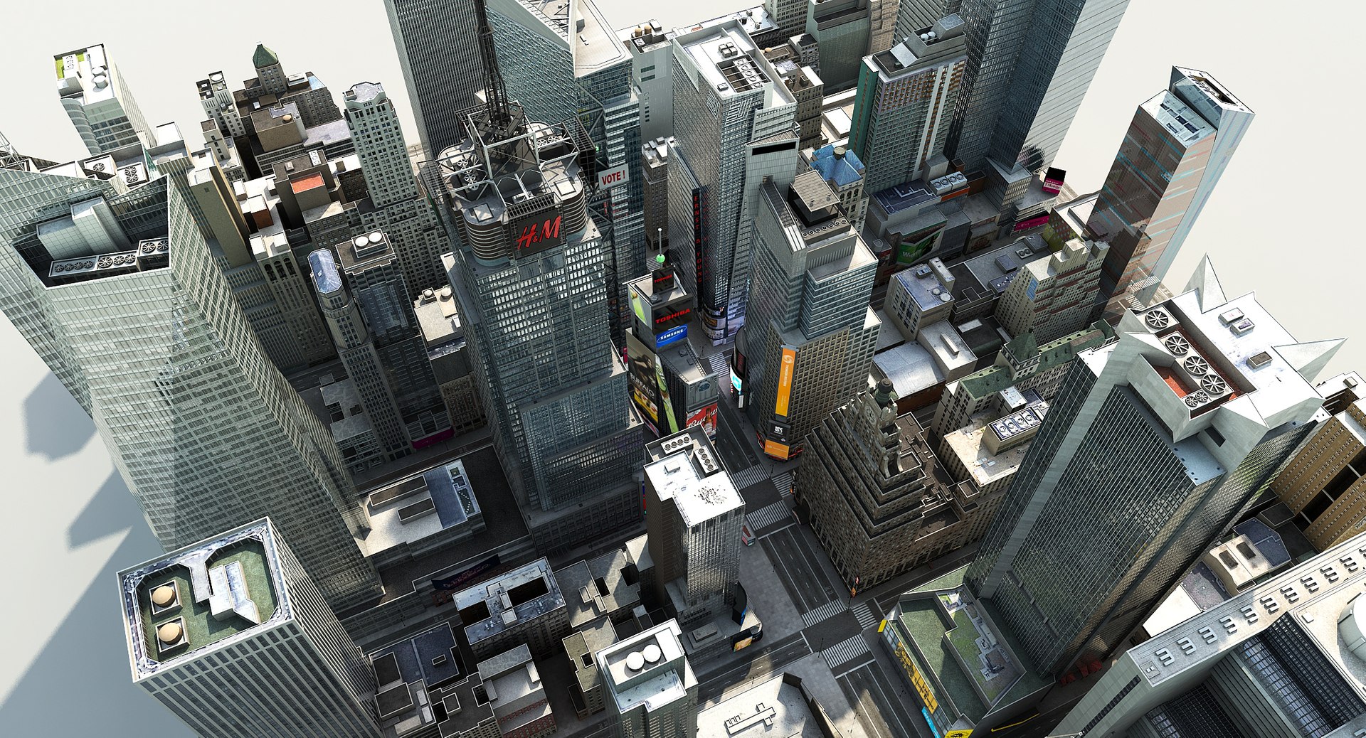 Manhattan District Times Square Low Poly 3D Model - TurboSquid 2212953
