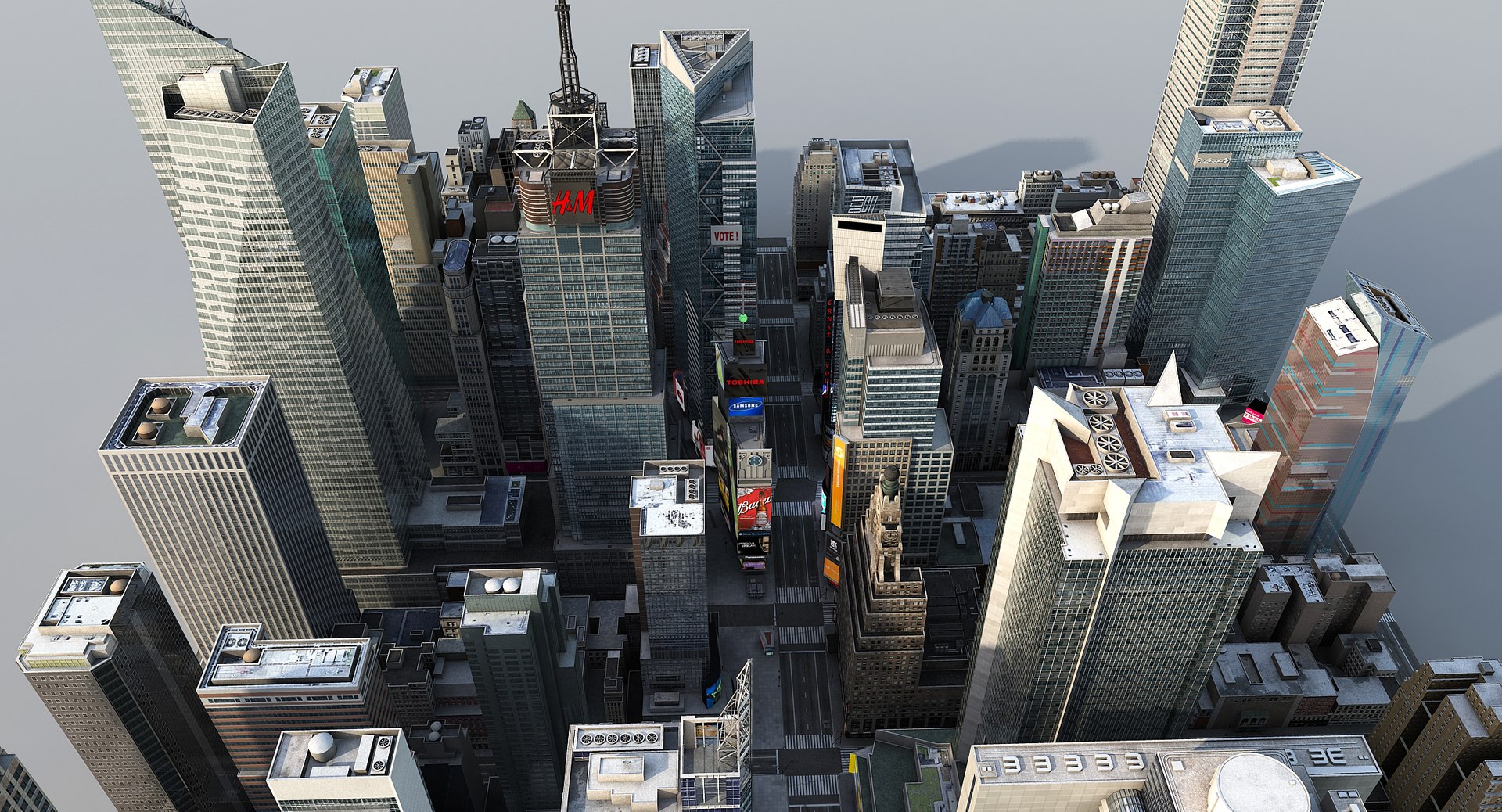 Manhattan District Times Square Low Poly 3D Model - TurboSquid 2212953