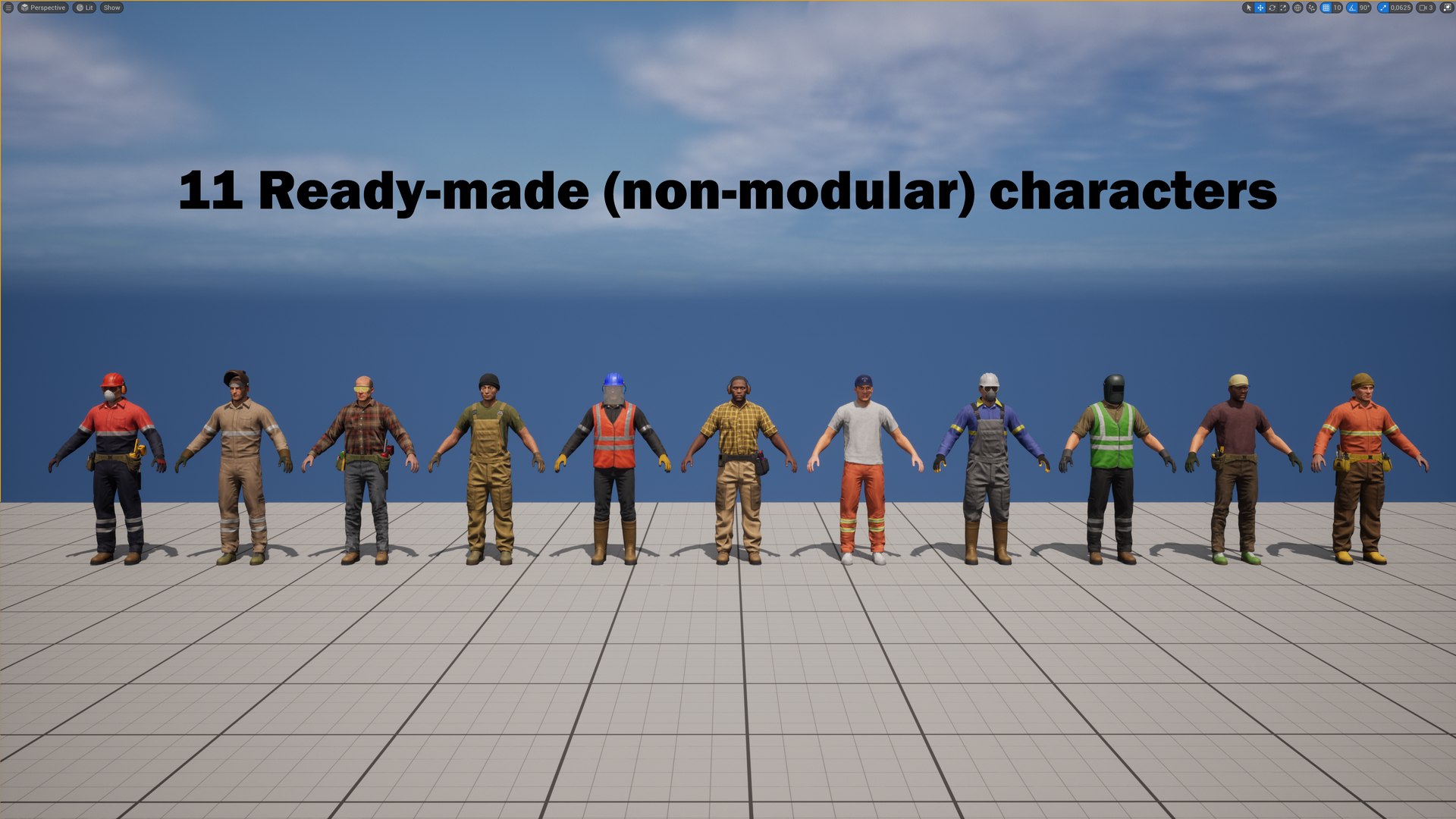 Workers Modular Character 3D Model - TurboSquid 2468303