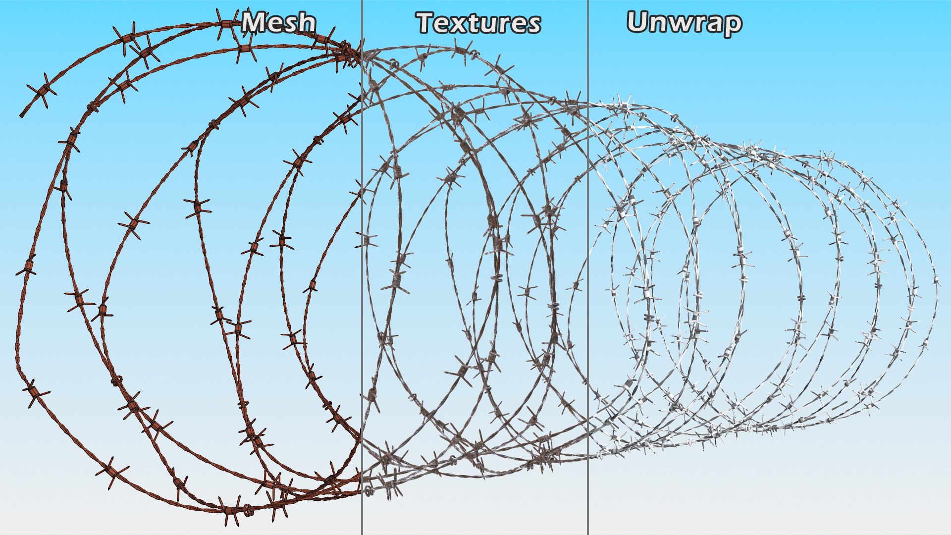 3D Spiral Razor Wire Obstacle - TurboSquid 1715661