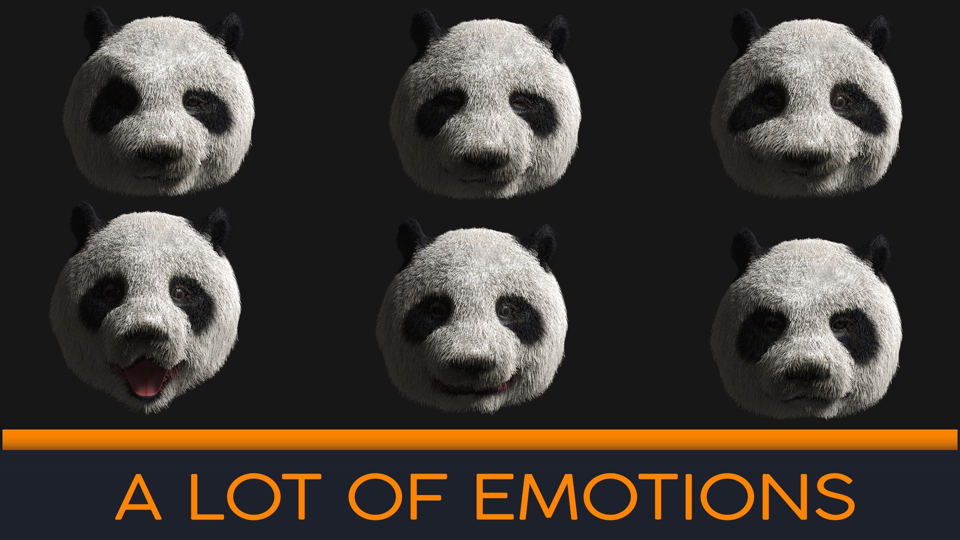 3D Panda Head - TurboSquid 1479086