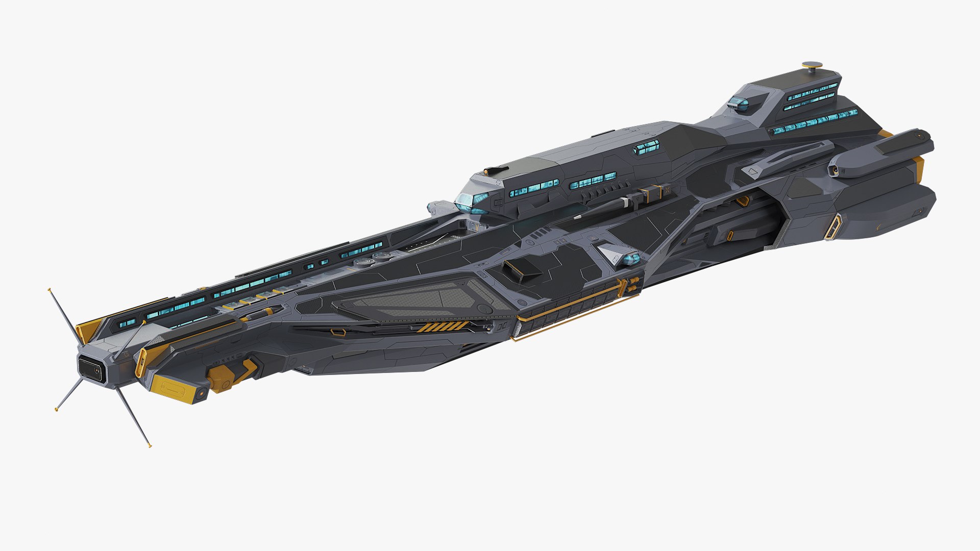 3D Battle Spaceship Grey Model - TurboSquid 2405830