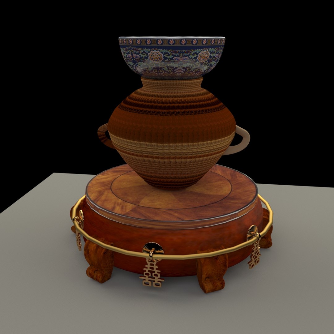 Chinese display stand pot model - TurboSquid 1650583