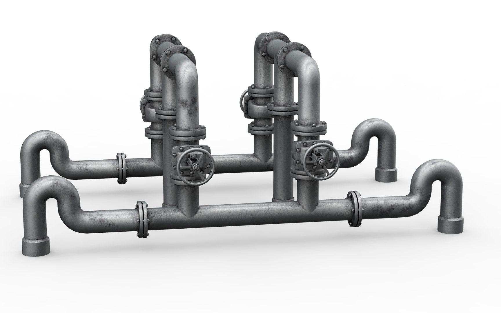 3D Industrial Pipe Assembly Model - TurboSquid 1514400