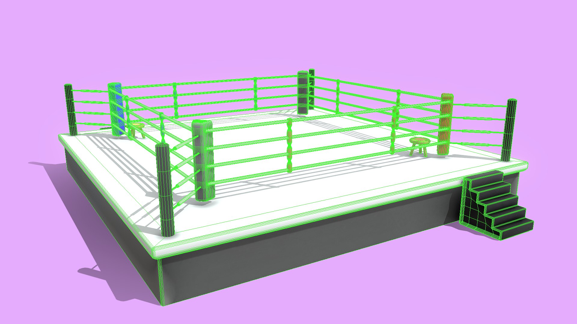 Boxing Ring Low Poly model - TurboSquid 2130237