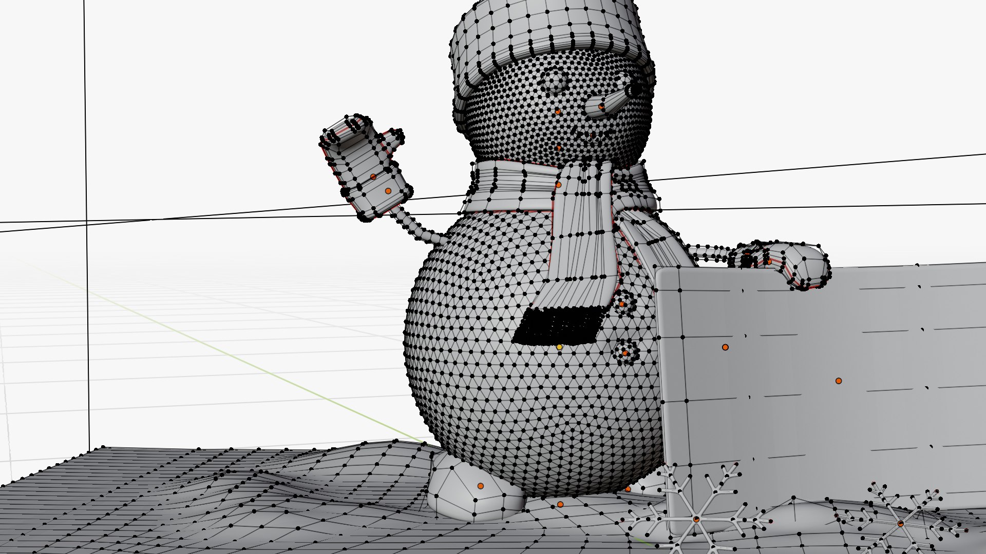 3D Snowman With Orange Knitted Hat - TurboSquid 2299393