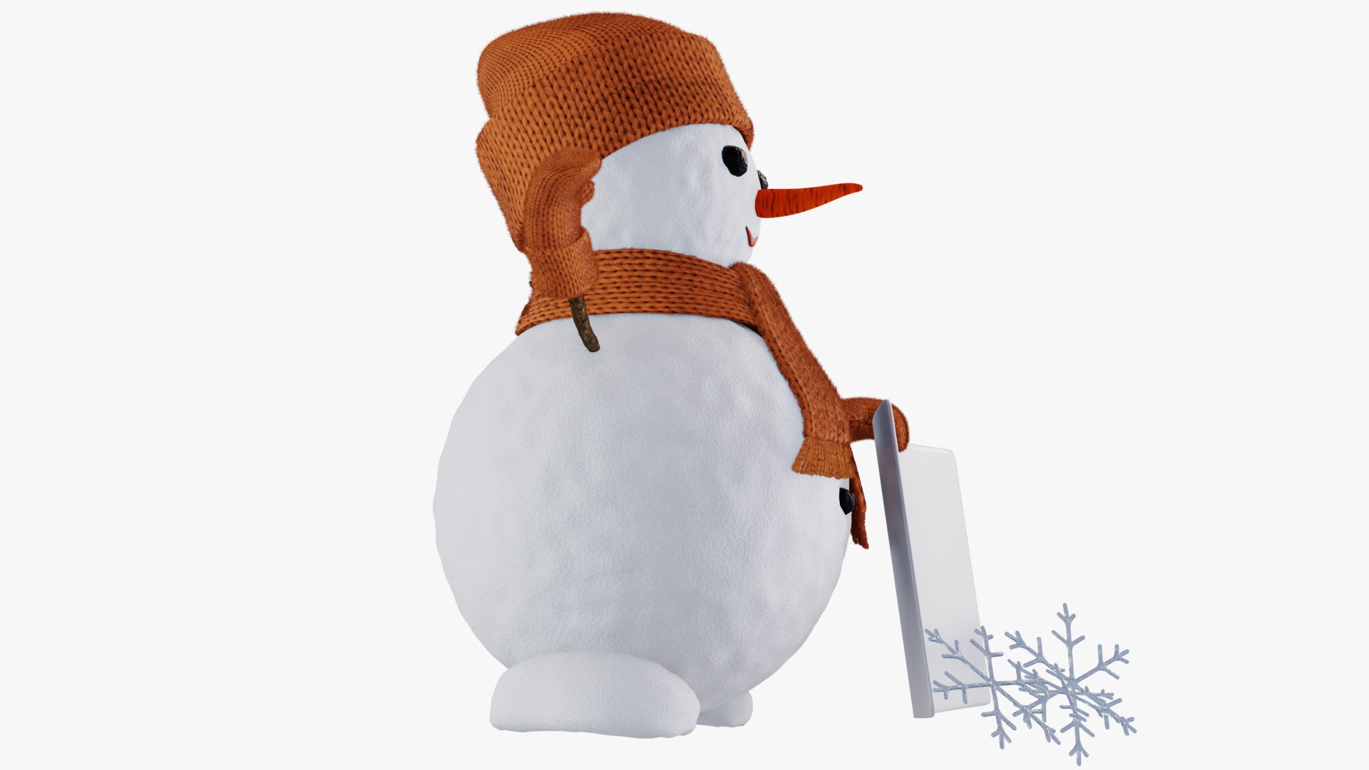 3D Snowman With Orange Knitted Hat - TurboSquid 2299393