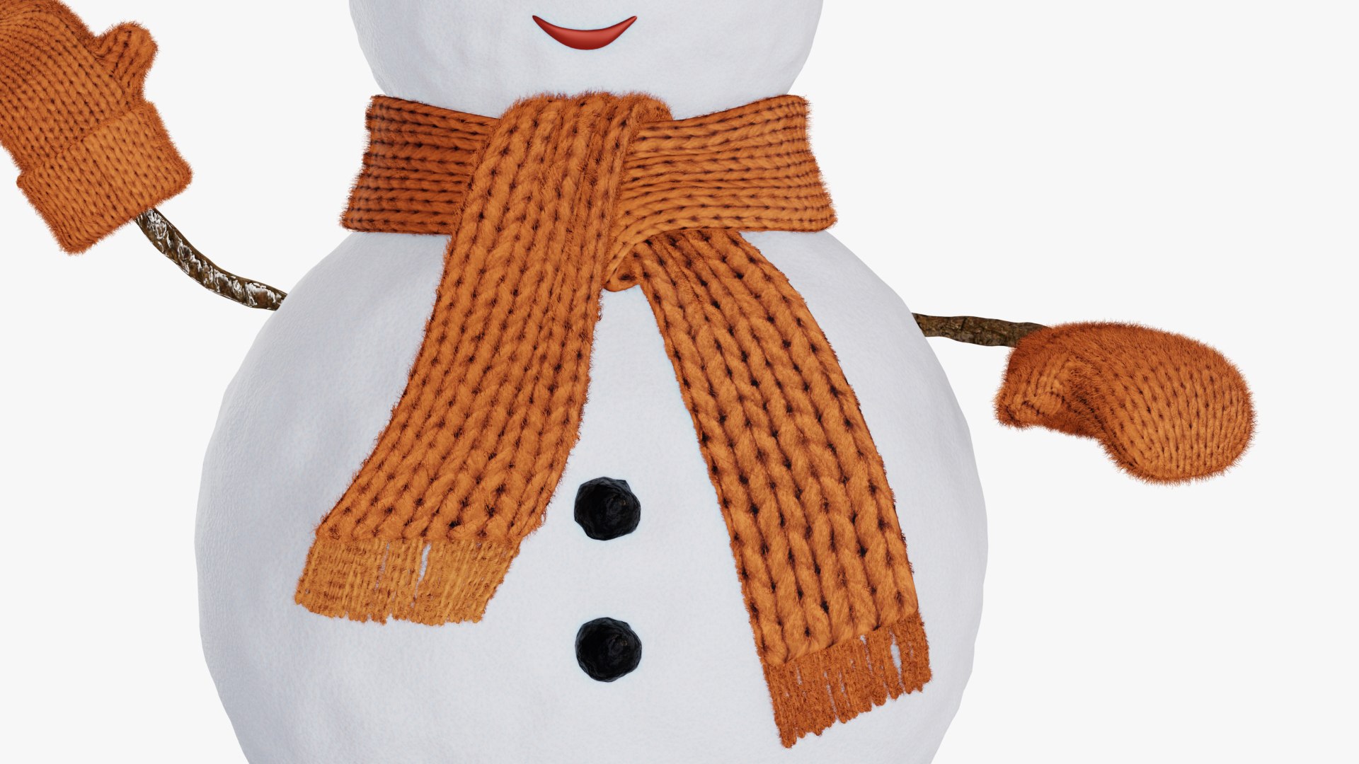 3D Snowman With Orange Knitted Hat - TurboSquid 2299393