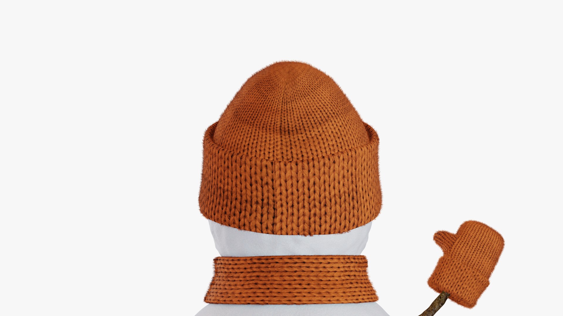 3D Snowman With Orange Knitted Hat - TurboSquid 2299393