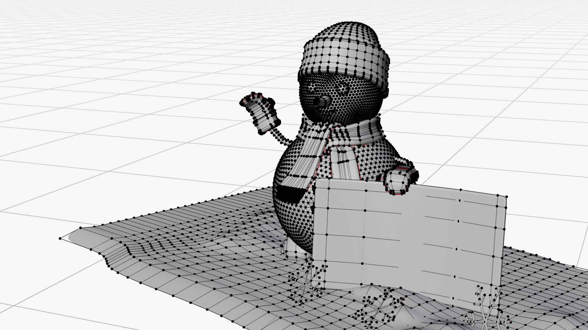 3D Snowman With Orange Knitted Hat - TurboSquid 2299393